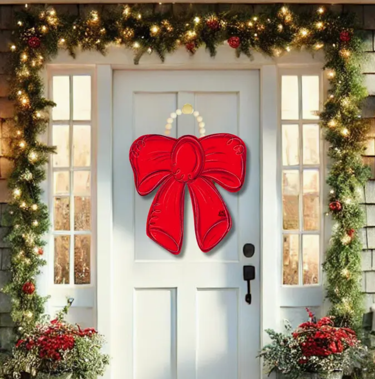 RED BOW DOOR HANGER | Kimba Lulus